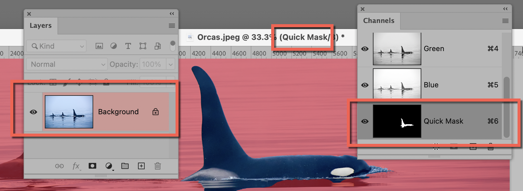 Solved: red transparant mask layer in photoshop - Adobe Product ...