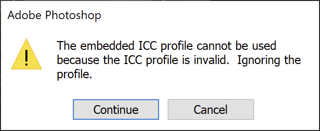 Photoshop 25.2: Embedded ICC profile is invalid - Adobe Community ...