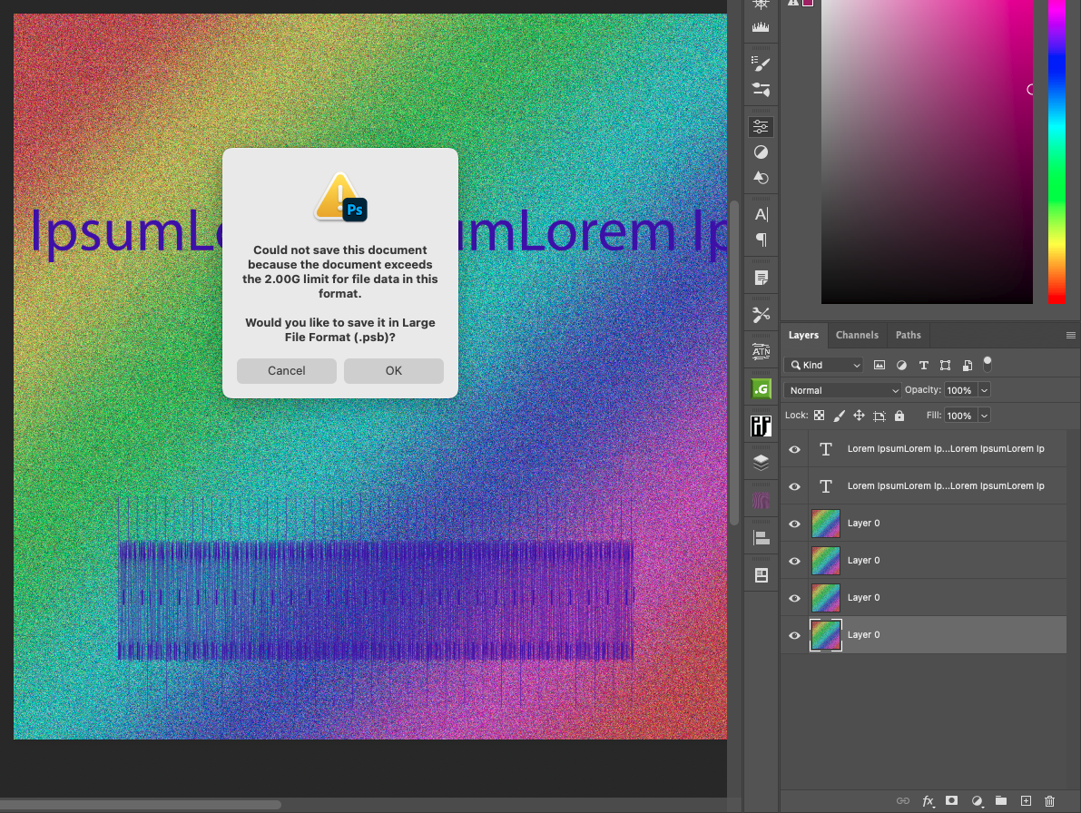 Solved: PSD file size grows exponentially - Adobe Community - 13588077