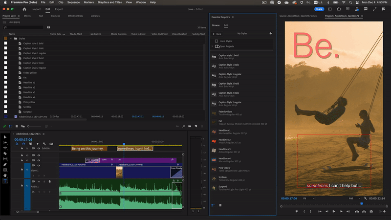 Now in Beta: Premiere Pro Text Styles Enhancements - Adobe Product ...