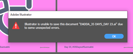 Error Saving file in Adobe Illustrator 2023 - Adobe Community - 14281998