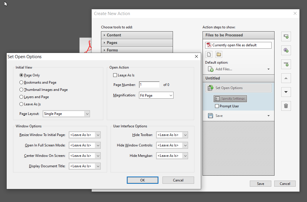 Solved: Action to set page layout to single page and fit p... - Adobe ...