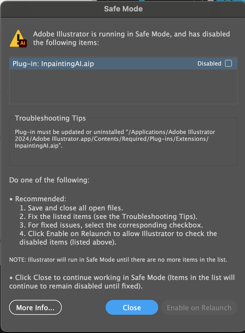 Illustrator crashing and Plugin error message show... - Adobe Product ...
