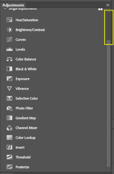 Adjustment panel icons missing in Photoshop - Adobe Product Community ...