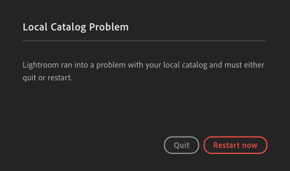 Unable to move some photos (Fatal database error) ... - Adobe Product ...