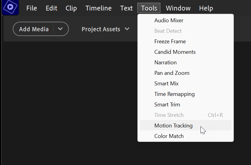 Solved: Where is "action bar, Tools > Motion Tracking" in ... - Adobe ...