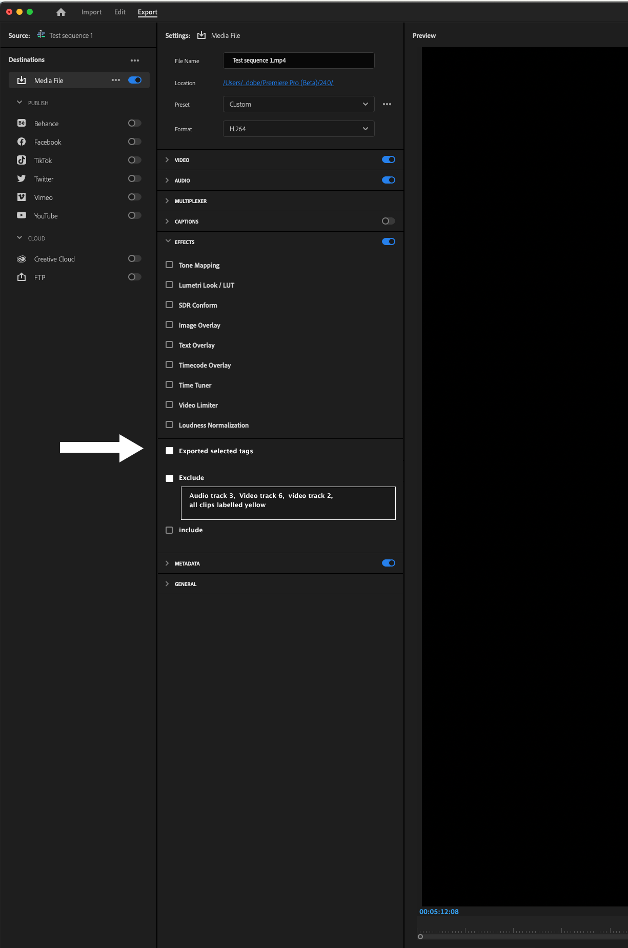 Export Track tagging for simplified project archiv... - Adobe Product ...