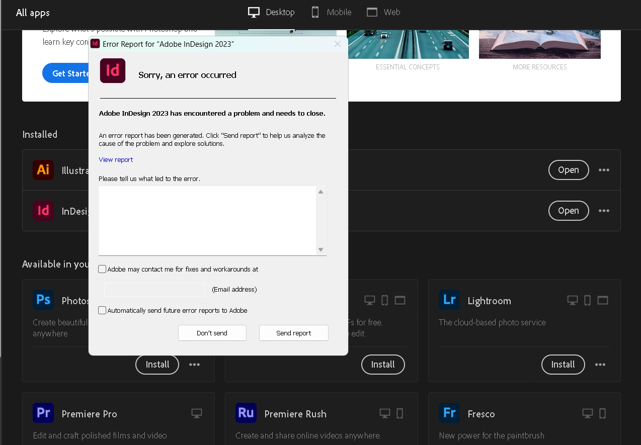 Indesign wont launch, an error occured - Adobe Community - 14327013