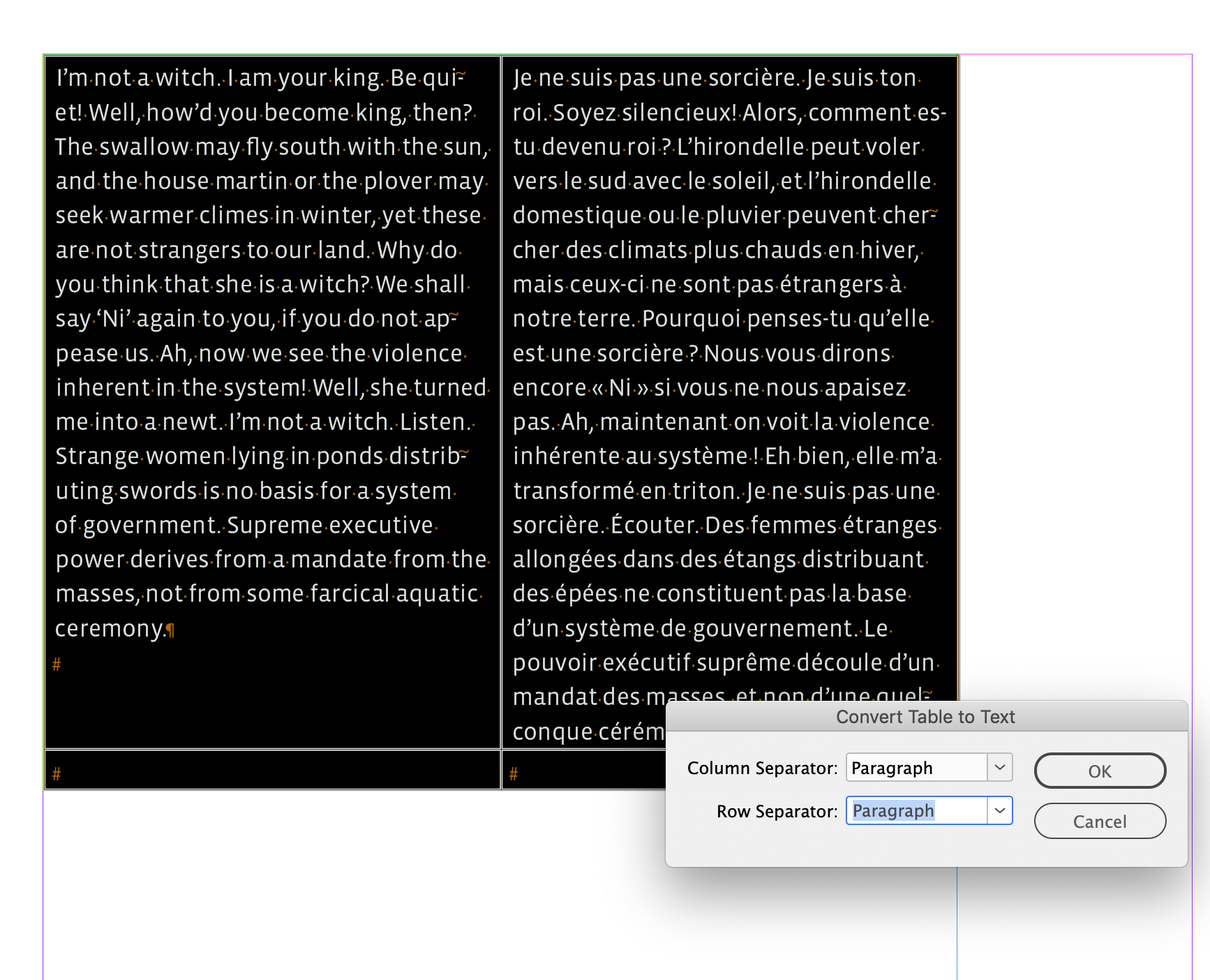 Word to inDesign with bilingual language using tab... - Adobe Community ...
