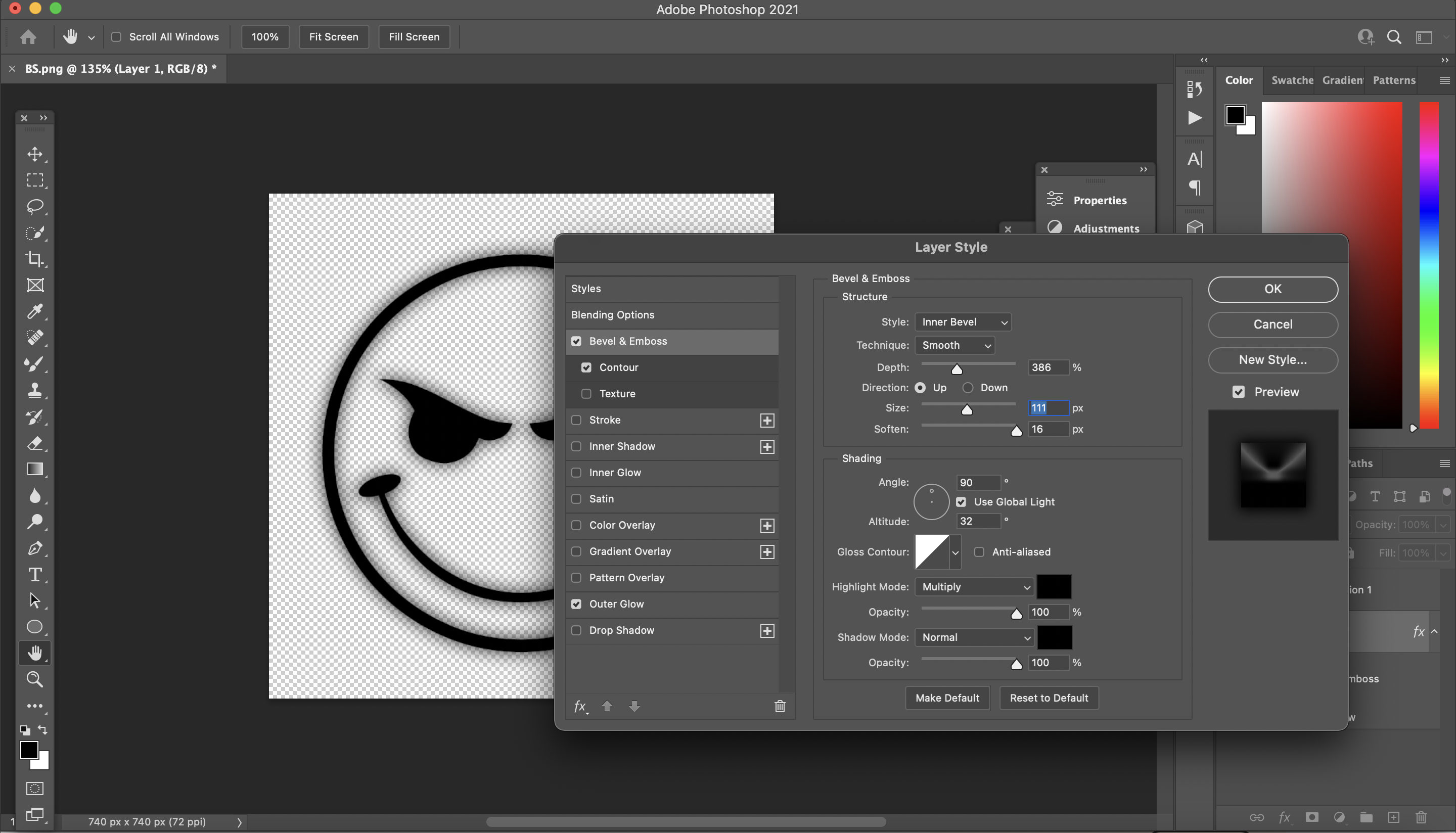 Solved: [Inner] bevel and emboss isn't working for me - Adobe Product ...