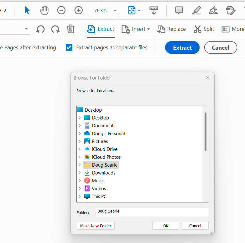 Dumb Frustrating folder finder when extracting pdf... - Adobe Product Community - 14362603