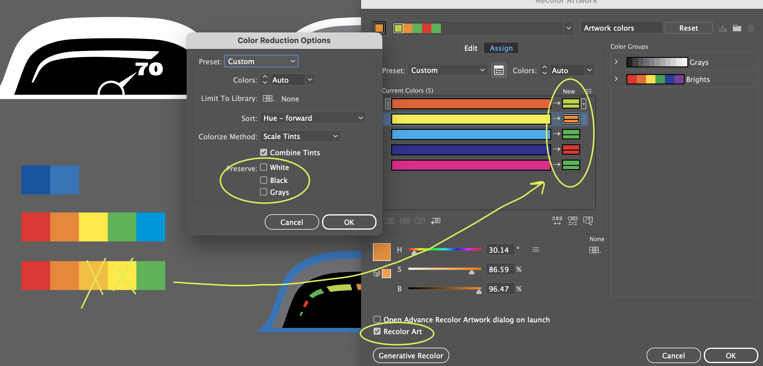 Recolor Artwork Not Using All Colors in Selected E... - Adobe Product ...