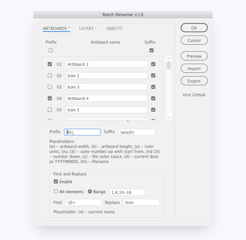 Solved: Is there a way to batch rename artboards in Illust... - Page 3 - Adobe Community - 7243666