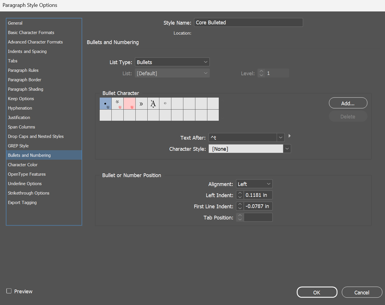 Solved: Strange bullet behavior - Adobe Community - 14380025