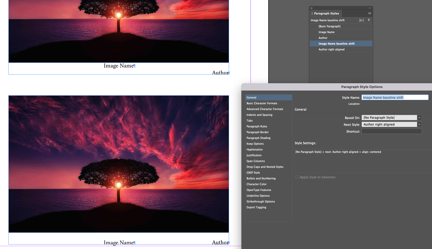 Solved: How to center the caption of a picture with a phot... - Adobe Product Community - 14379058