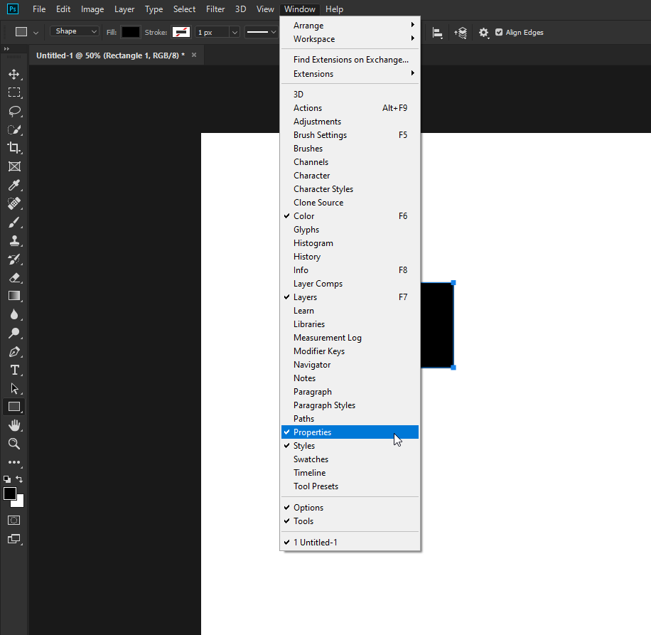 Can't seem to find Properties for Shapes - Adobe Support Community ...