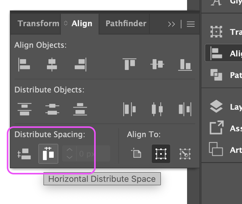 How to add a Keyboard shortcut for 'Distribute Spa... - Adobe Product ...