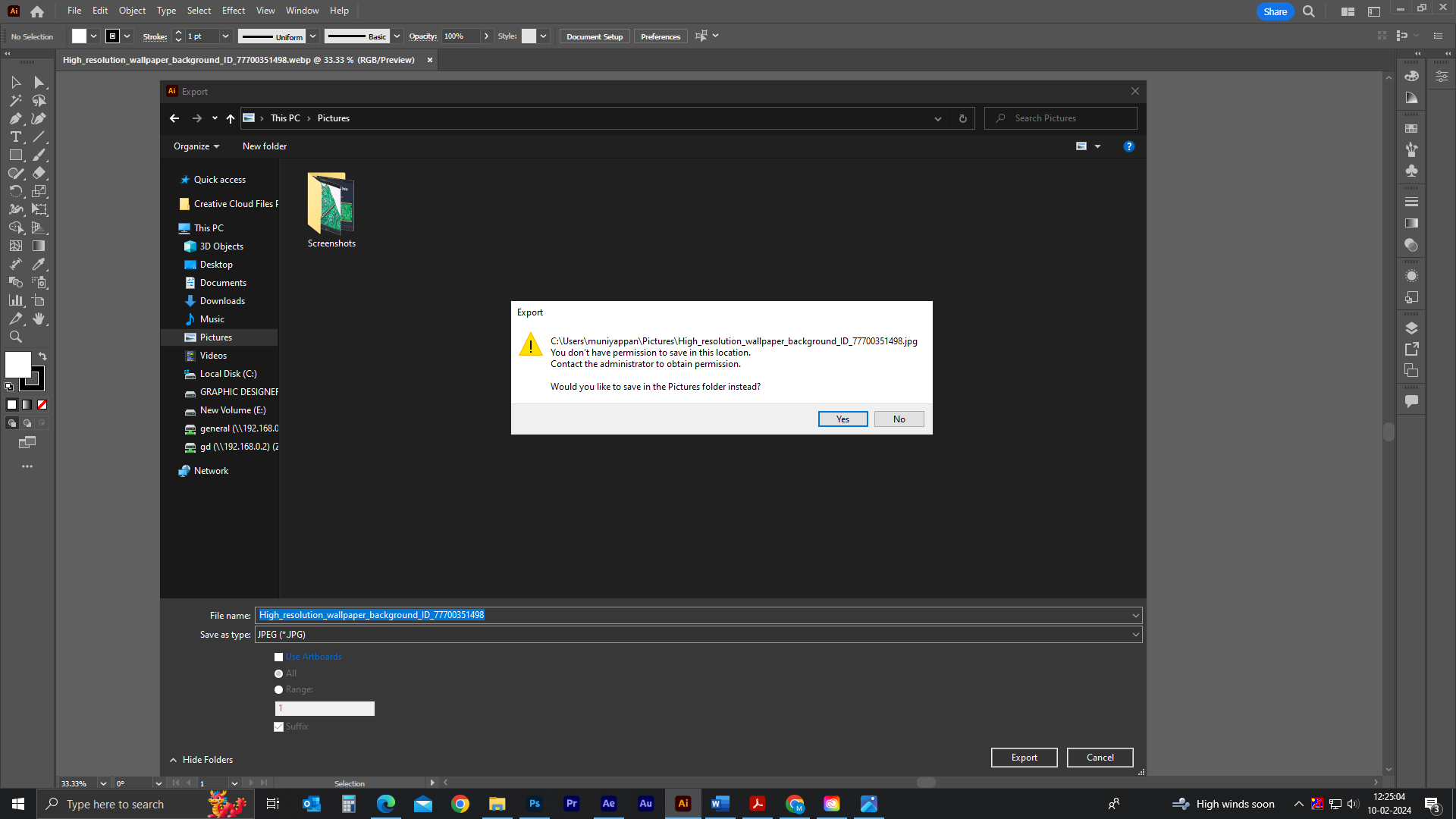 Troubleshooting Image Insertion in Adobe Illustrat... - Adobe Community - 14416883