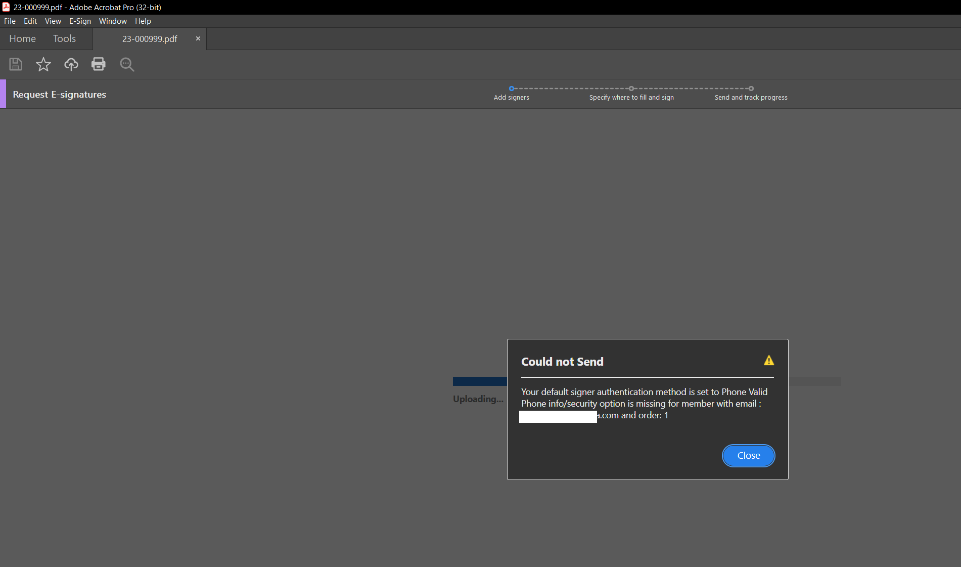 How to change the authentication method for E-sign... - Adobe Product ...