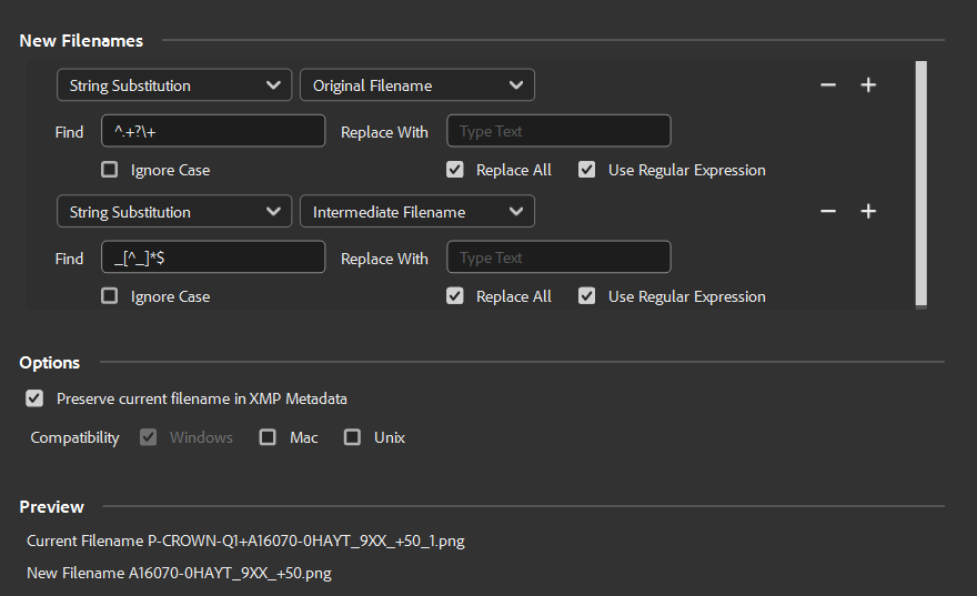 Solved: How do I remove a number sequence using batch rena... - Adobe ...