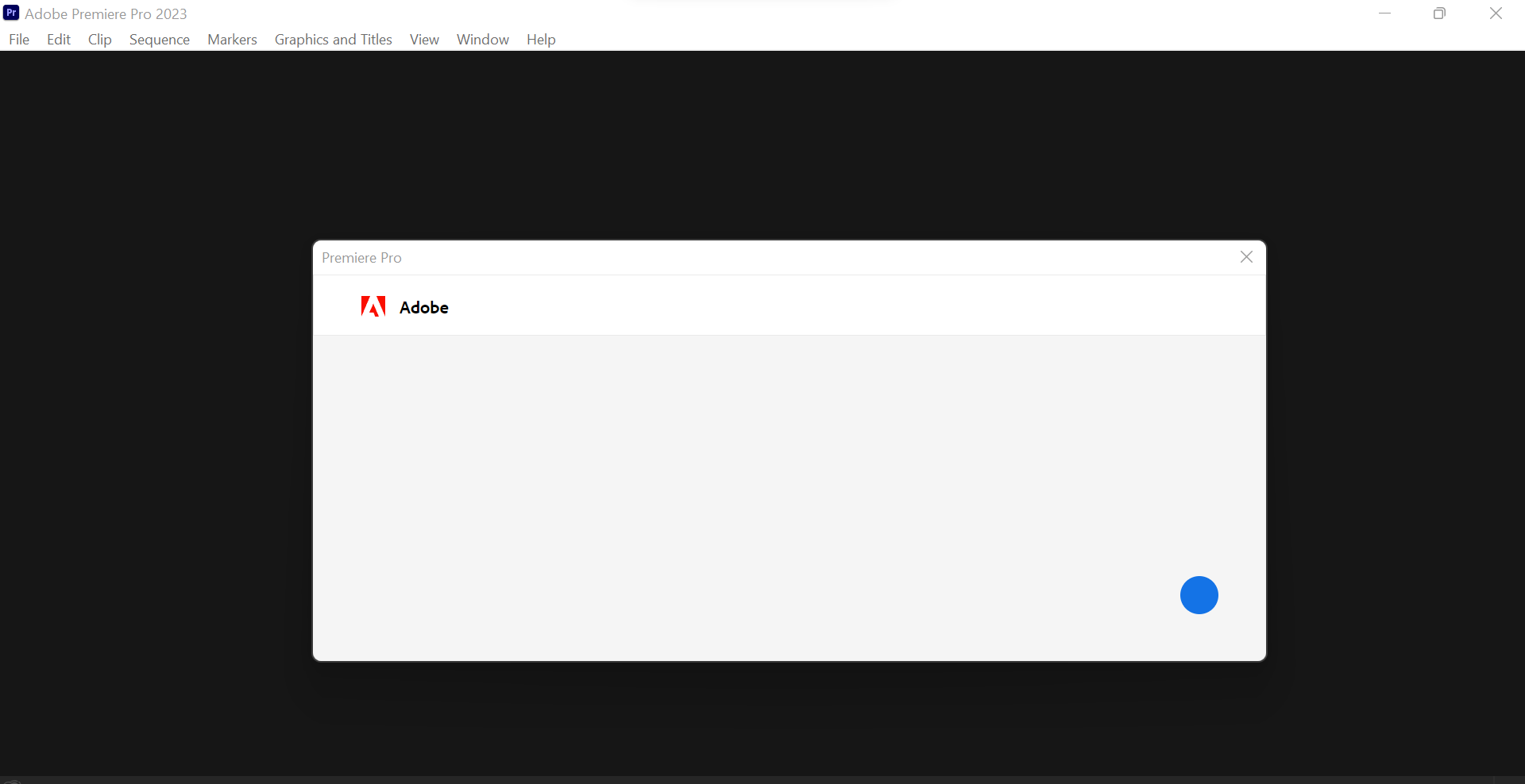 This blank white dialogue box shows upon opening a... - Adobe Community ...