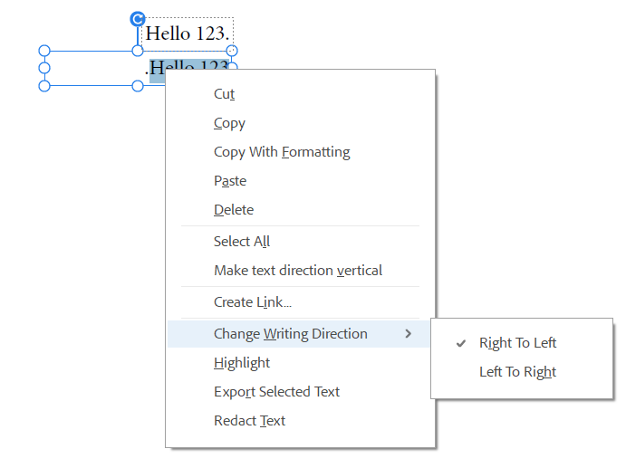 Context Menu for (Make Text Direction Vertical) an... - Adobe Product ...