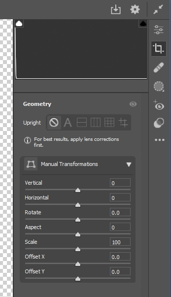 Geometry Panel in camera raw not visiable - Adobe Community - 14445682