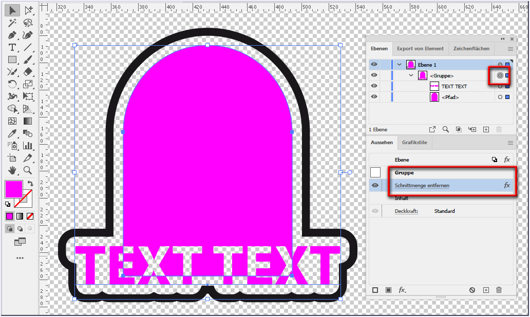 Cutting text from objecct with outline - Adobe Product Community - 14449302