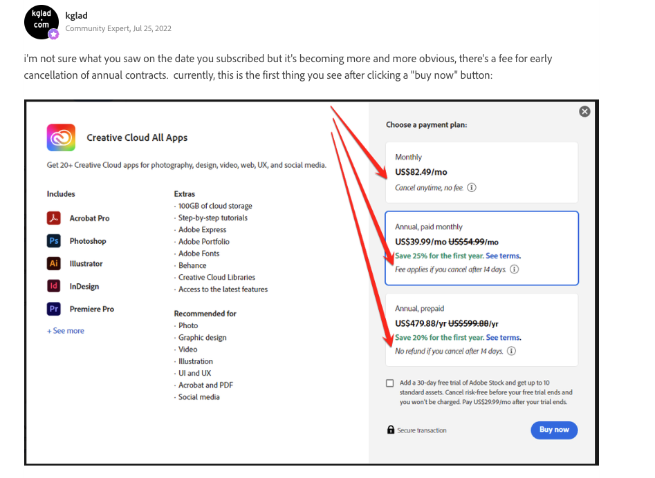 PLEASE don't fall for ADOBE's scam - Adobe Product Community - 14453071