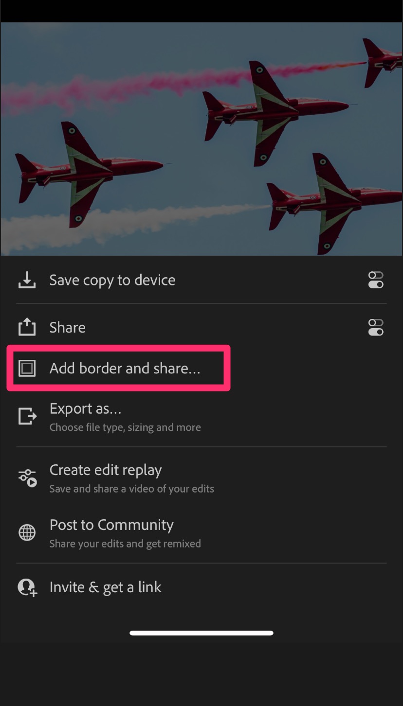 Solved: How to use Customizable Borders -Lightroom Mobile ... - Adobe Product Community - 13649580