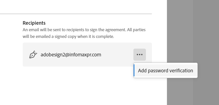 how to add password before sending required esign - Adobe Product ...