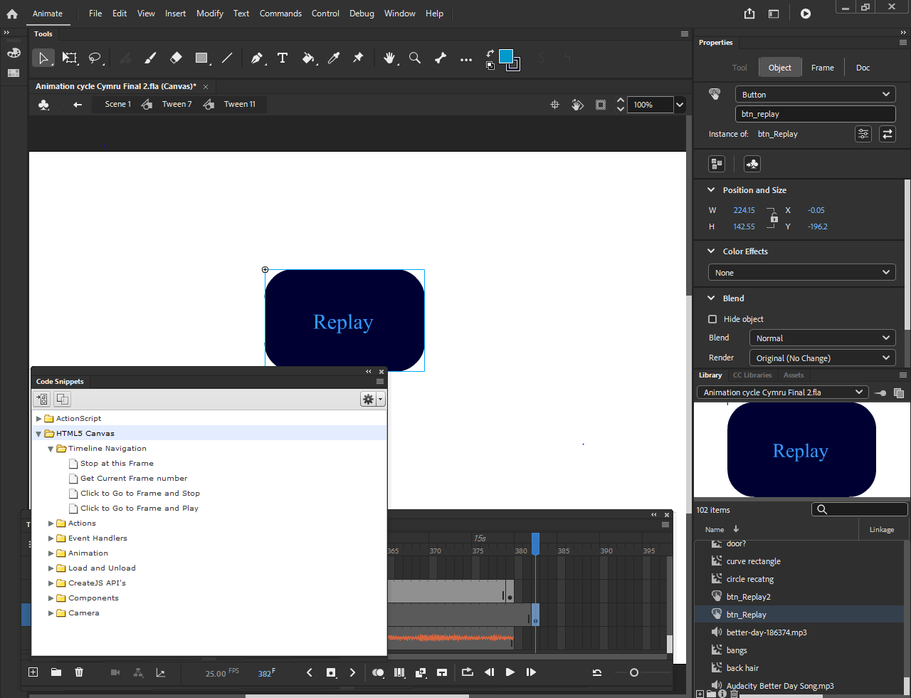 Solved: Button issue in animate HTML5 error message - Adobe Community - 14456806
