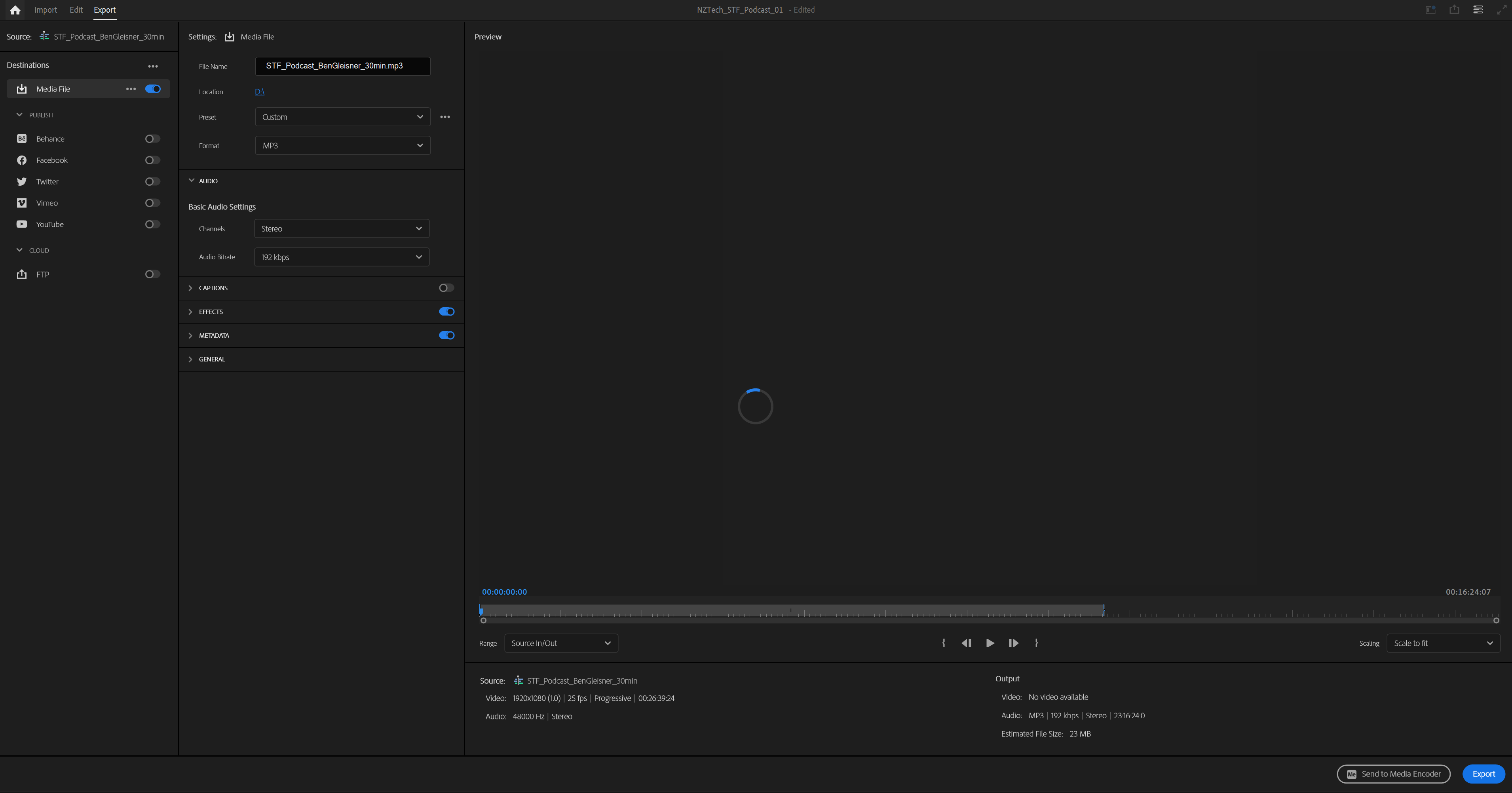 Mp3 export with empty tail issue - Adobe Community - 14447785