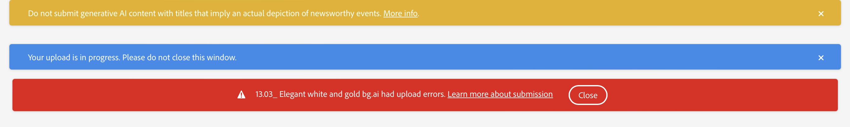 Upload error message when upload AI format - Adobe Community - 14489701