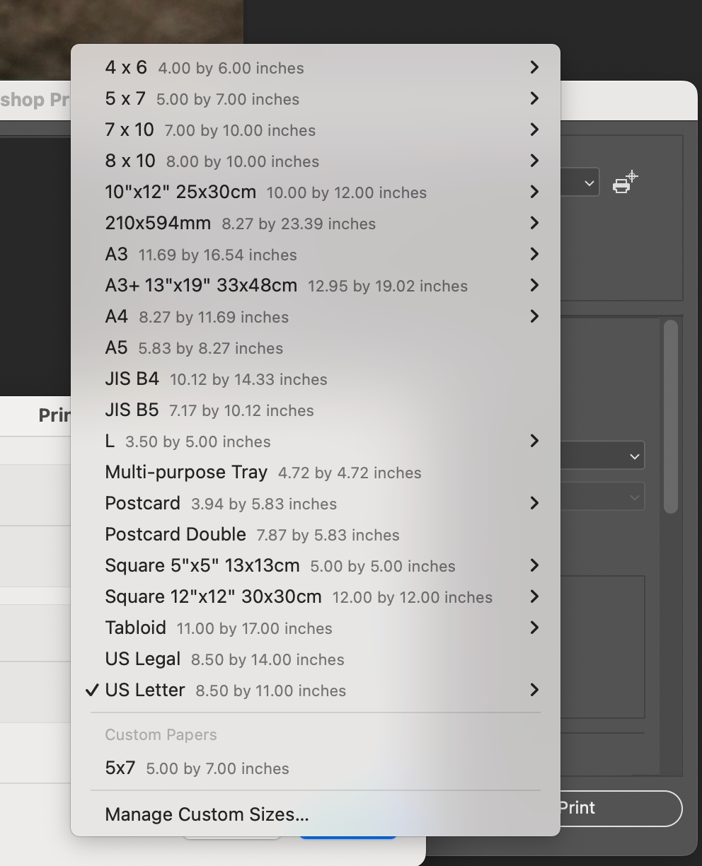 P: Print module list of page sizes doesn't update - Adobe Product ...