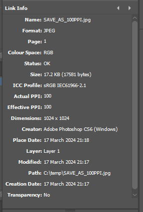 Solved: why does a 1024x1024 pixel image when placed in a ... - Adobe ...