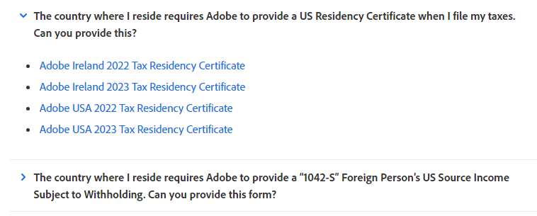 Certification of Tax Residence for Tax Year 2023 - Adobe Product ...