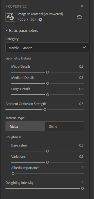 [Image to Material] Additional Parameter Setting t... - Adobe Community - 14503545