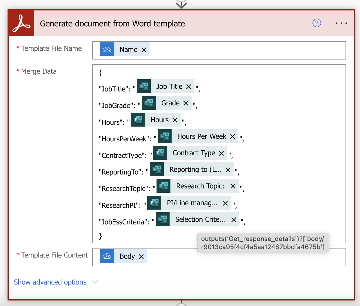 MS Forms to "Generate document from Word template"... - Adobe Product ...
