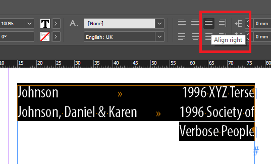 Solved: Re: "Right Justify Tab" ASCII code, and how to rig... - Adobe Product Community - 14509033