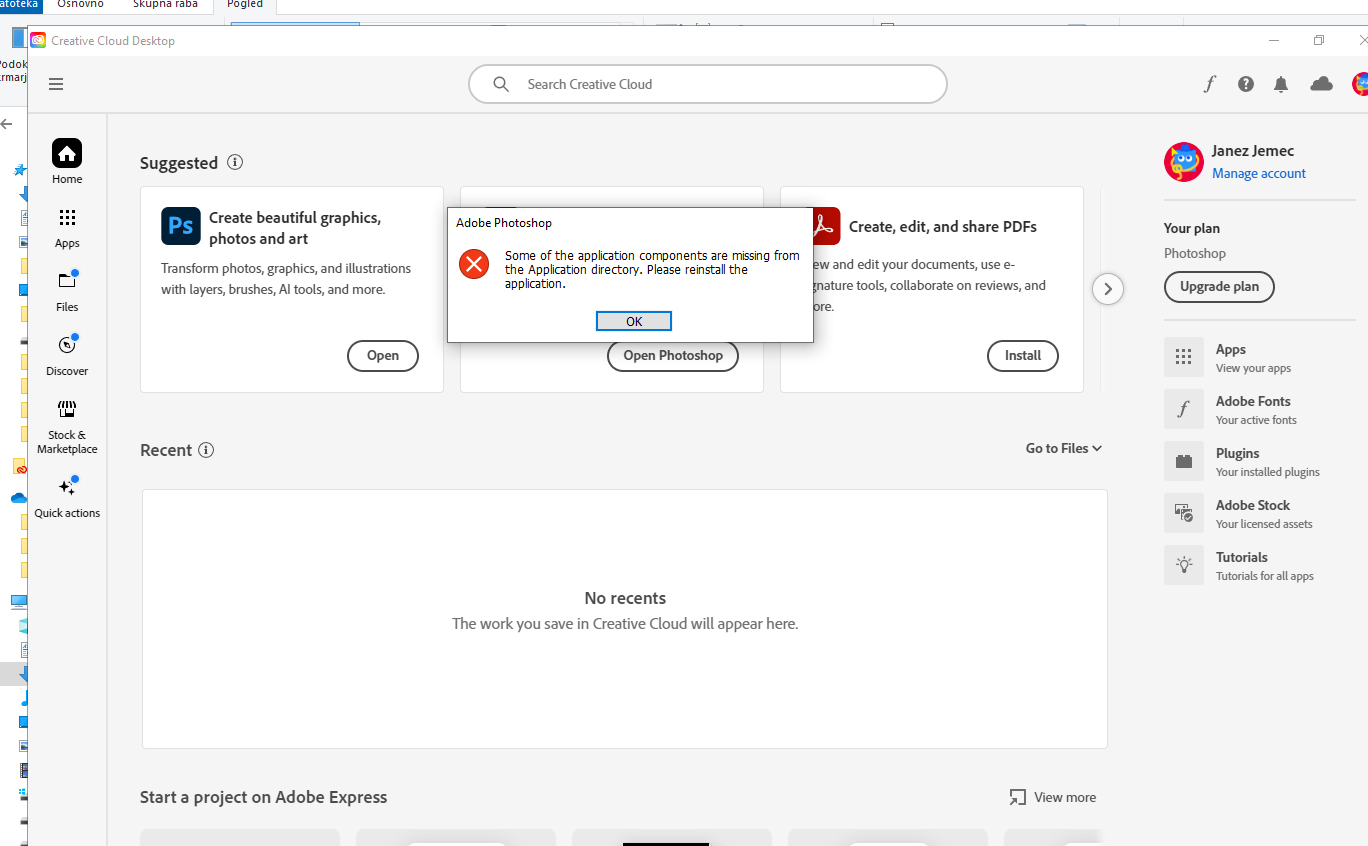 Missing apps - Adobe Community - 14512501