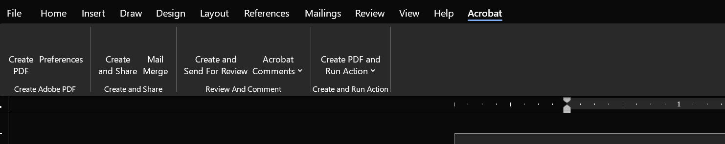 Adobe Acrobat 2020 Word 365 toolbar no icons - Adobe Product Community ...