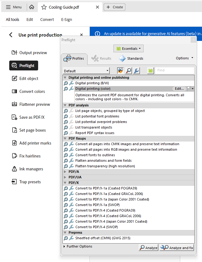 preflight for commercial printing and low rez imag... - Adobe Product ...