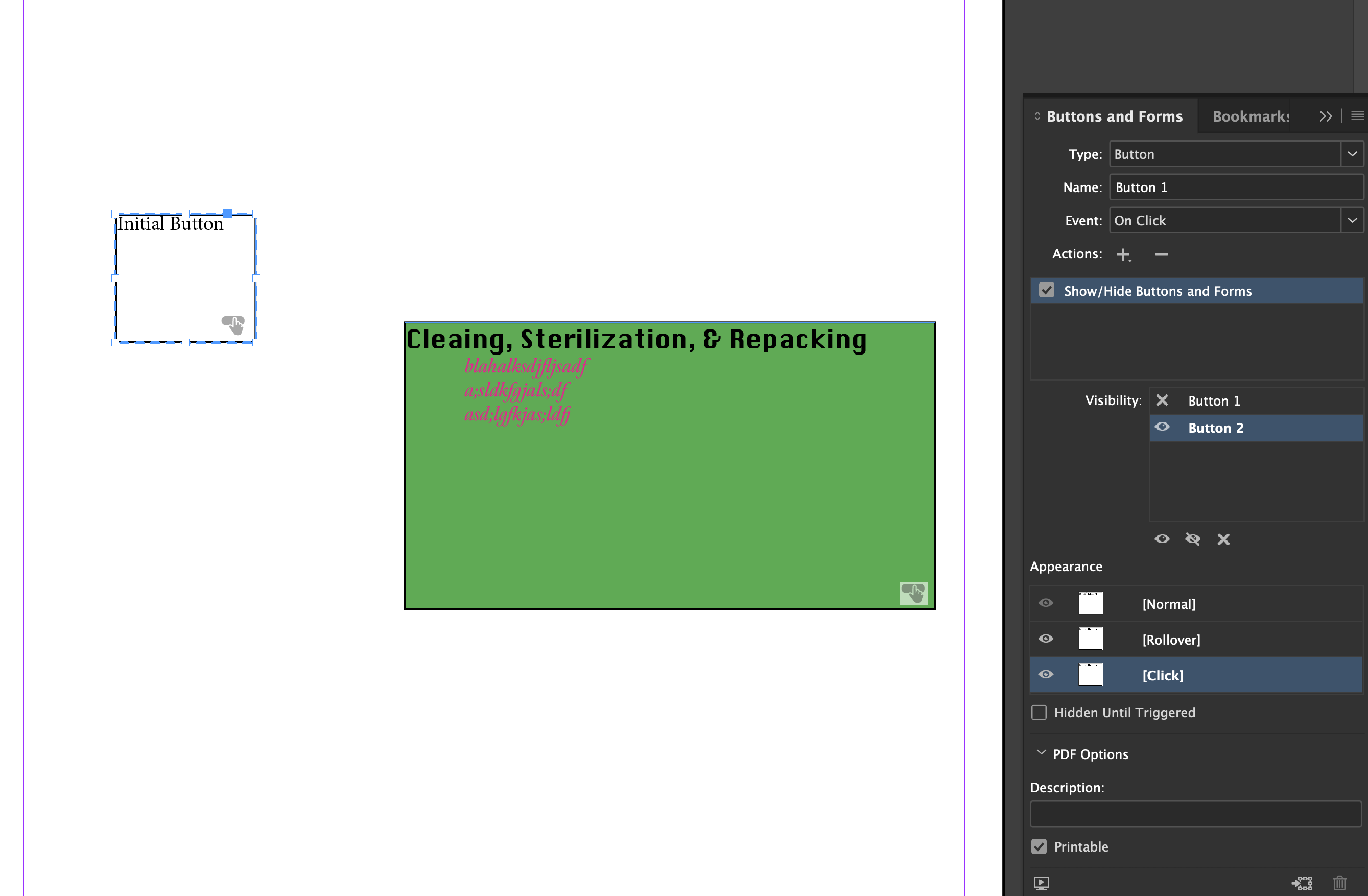 Editing text within interactive buttons - Adobe Community - 14520348