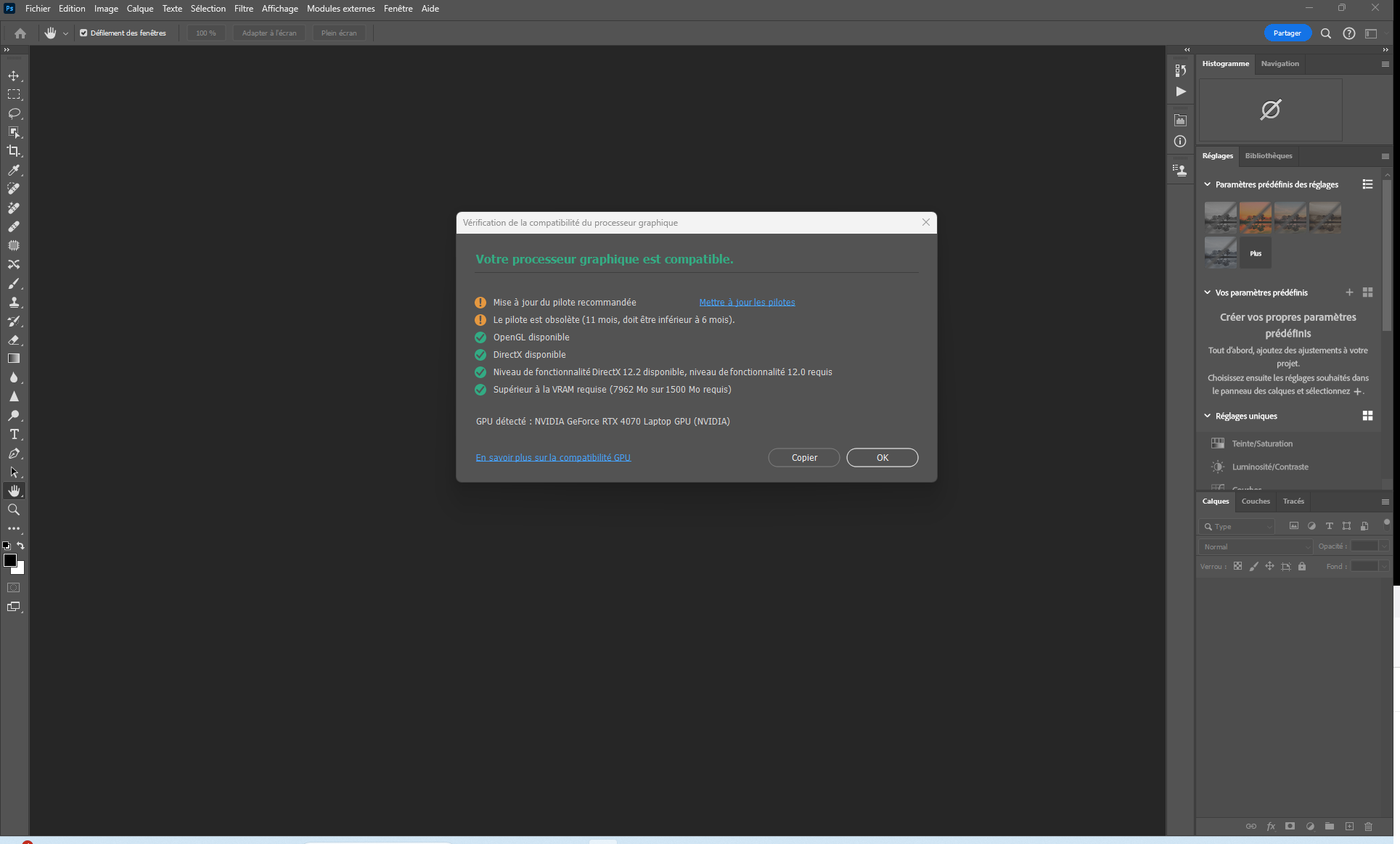 Photoshop Compatibilté GPU - Adobe Product Community - 14522822