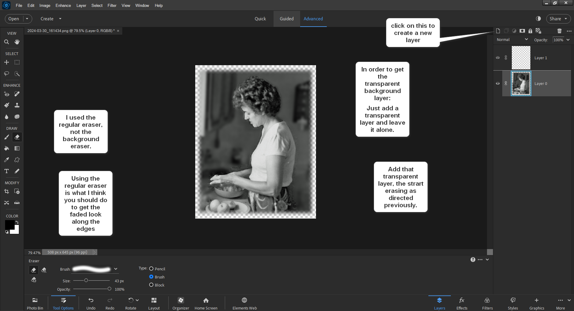 Eraser tool. 2021 Ed. I used the eraser tool and n... - Adobe Product ...