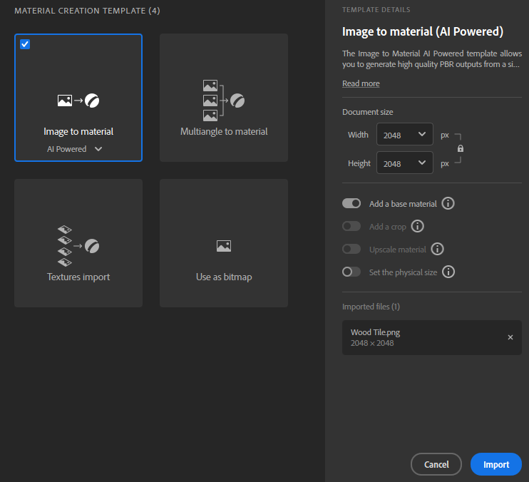 Solved: Image to Material (AI Powered) not working - stuck... - Adobe ...
