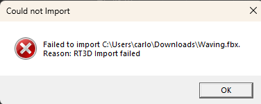 RT3D Import failed - Adobe Product Community - 14531384