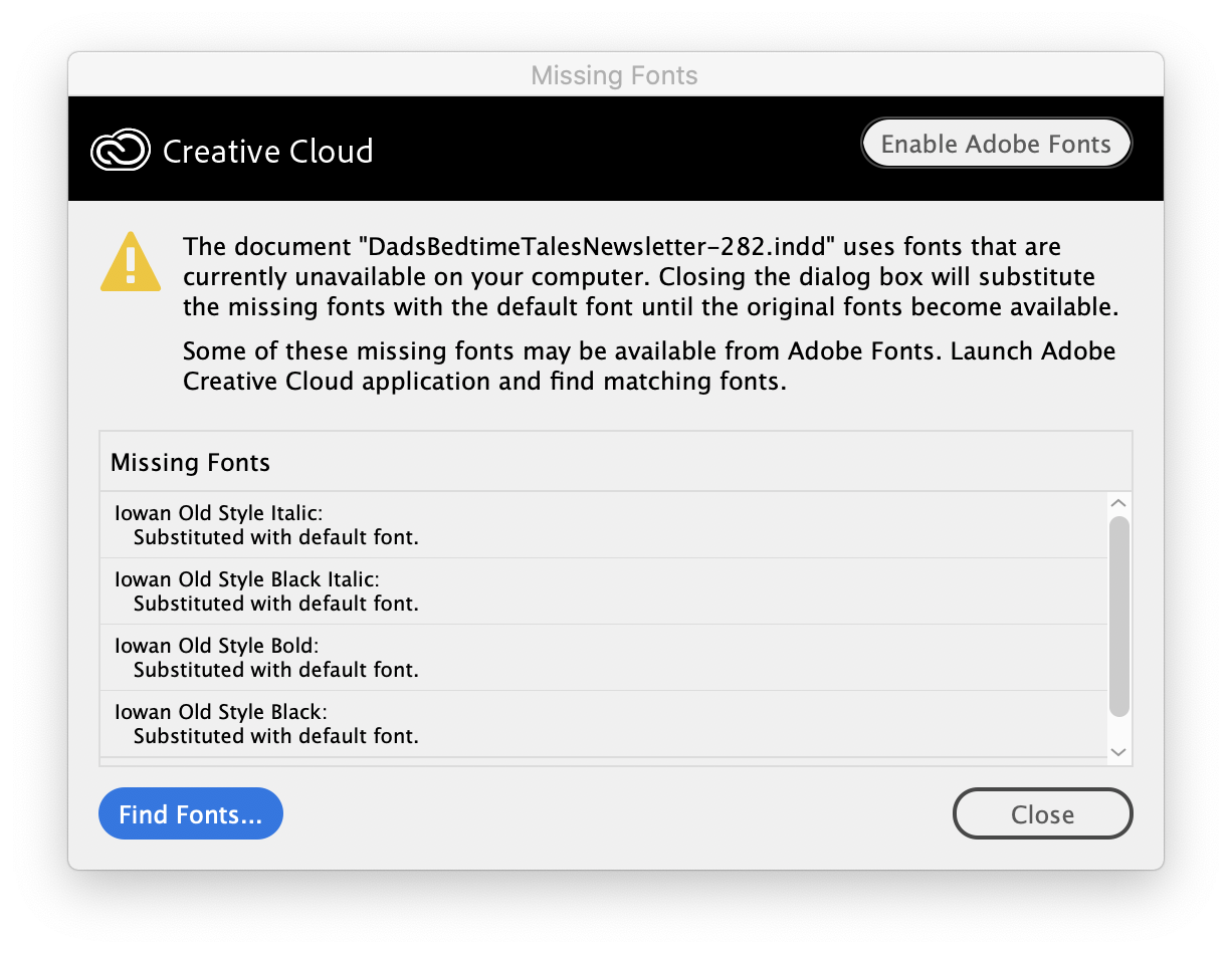InDesign loses fonts while working on a document - Adobe Support ...
