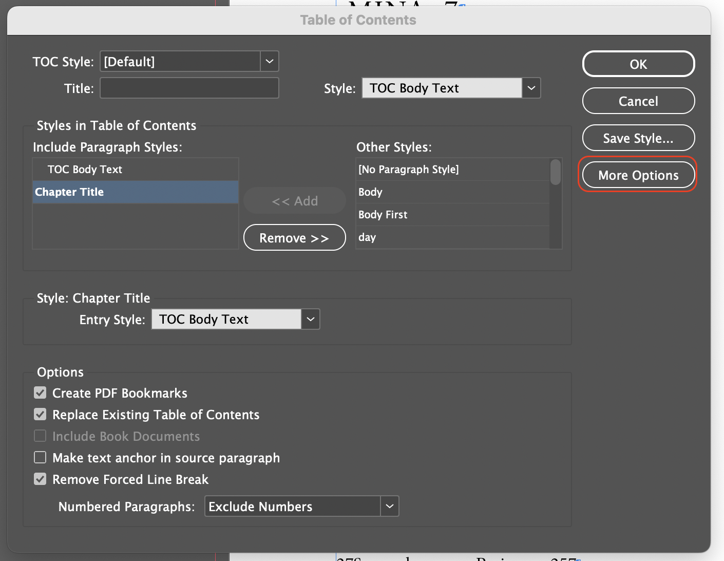 Solved: TOC missing entry style options in version 19.3 - Adobe ...